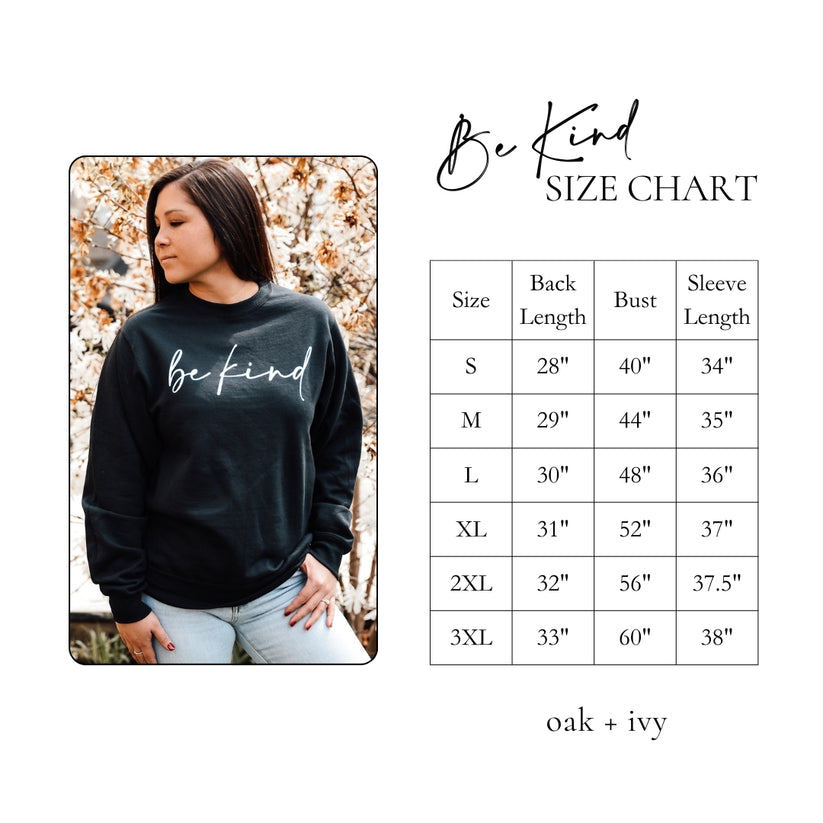 Women's Graphic Crewneck Sweatshirt / Be Kind Crewneck – OAK + IVY
