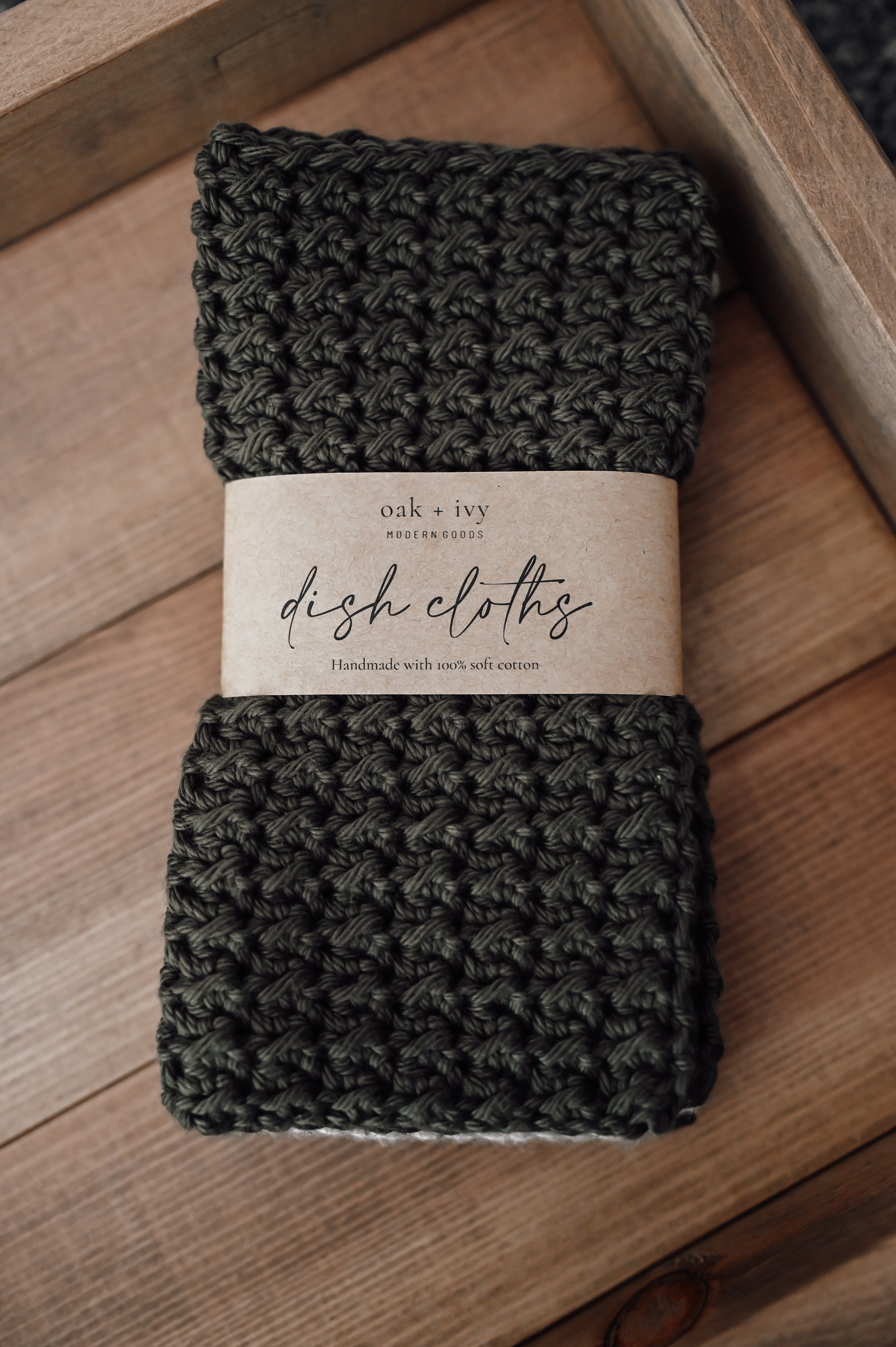 Handmade Dish Cloth Set - Olive + Parchment – OAK + IVY