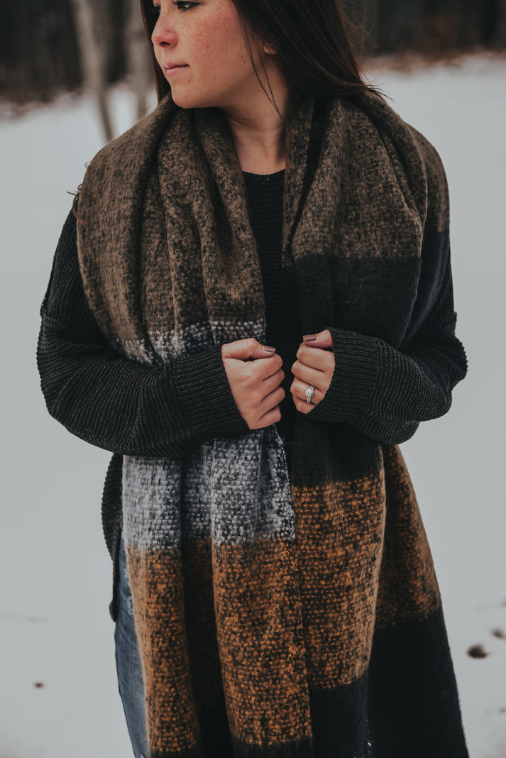 Oversized Colorblock Scarf *FINAL SALE* – OAK + IVY